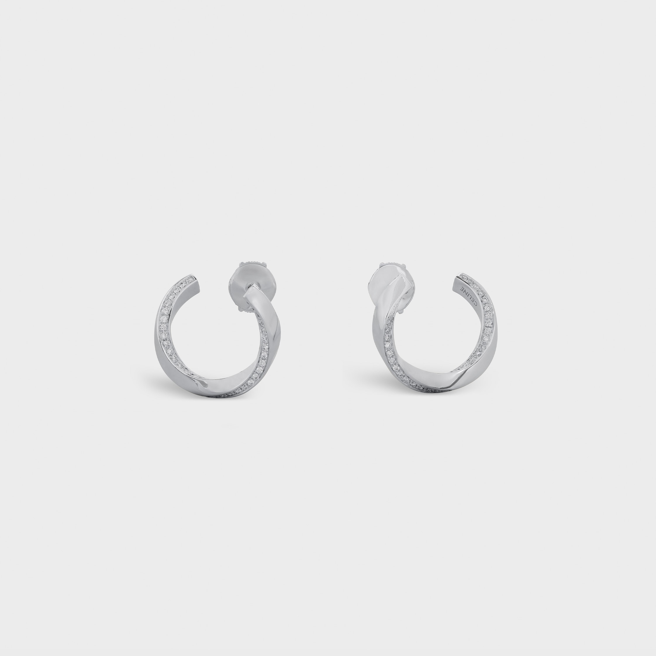 Pendientes Torsion de oro blanco y diamantes - Oro blanco | CELINE