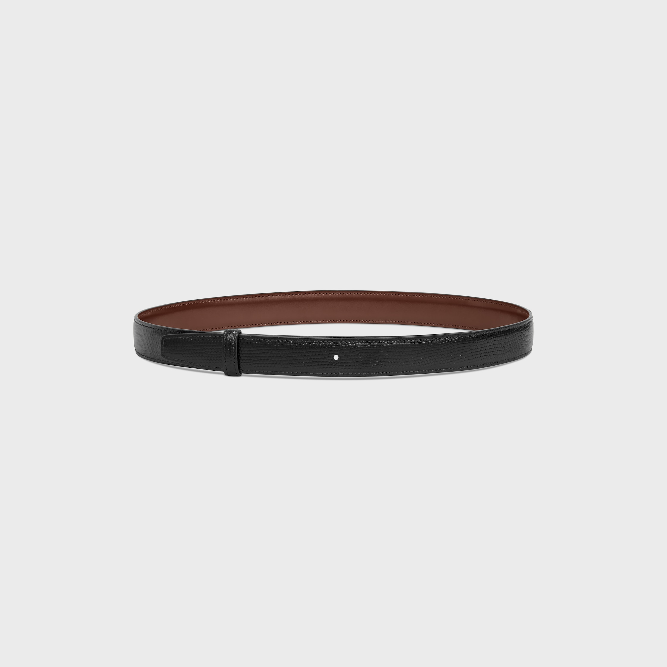 Reversible Strap 25MM IN TAURILLON AND LIZARD EMBOSSED CALFSKIN - BLACK ...