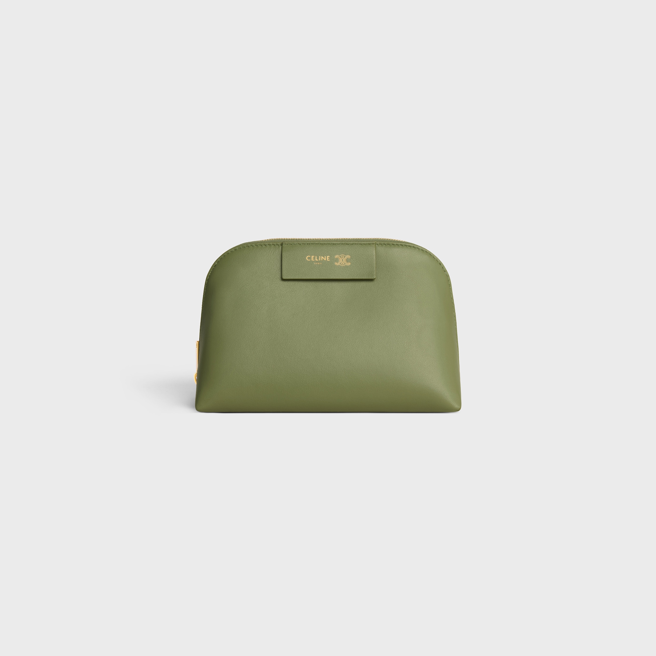 LIPSTICK COSMETIC POUCH IN SMOOTH CALFSKIN - LIGHT KHAKI / SANDCASTLE ...