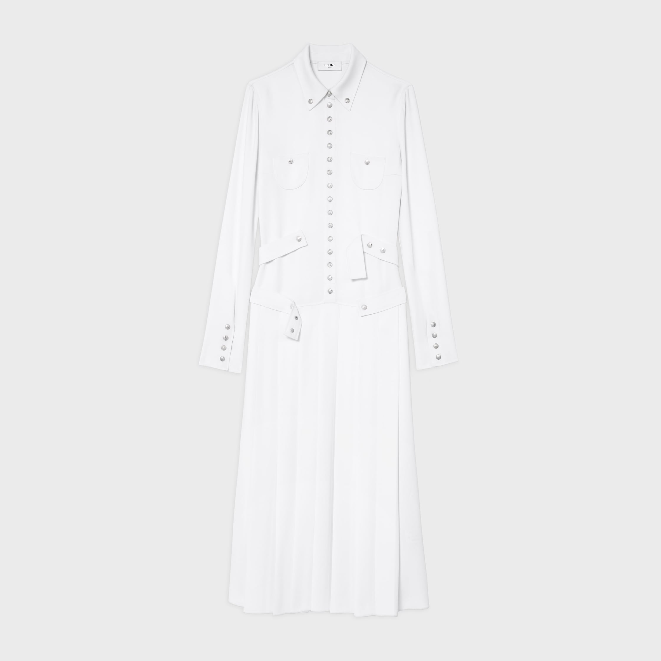 DRESS IN VISCOSE - WHITE | CELINE
