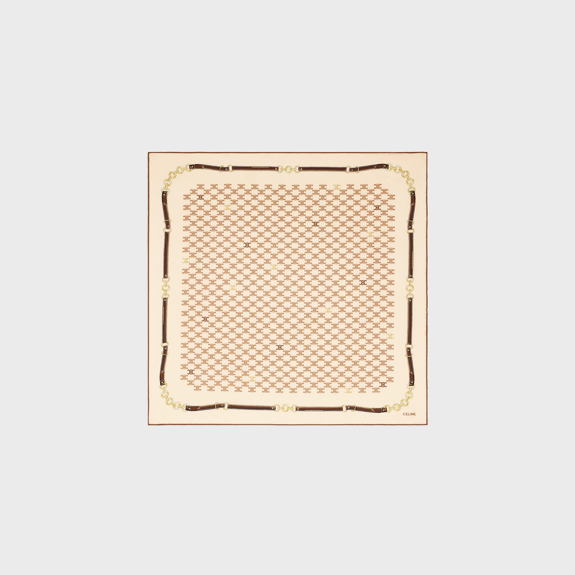 bandana IN heritage silk twill - VANILLA/ BROWN/ TAN | CELINE