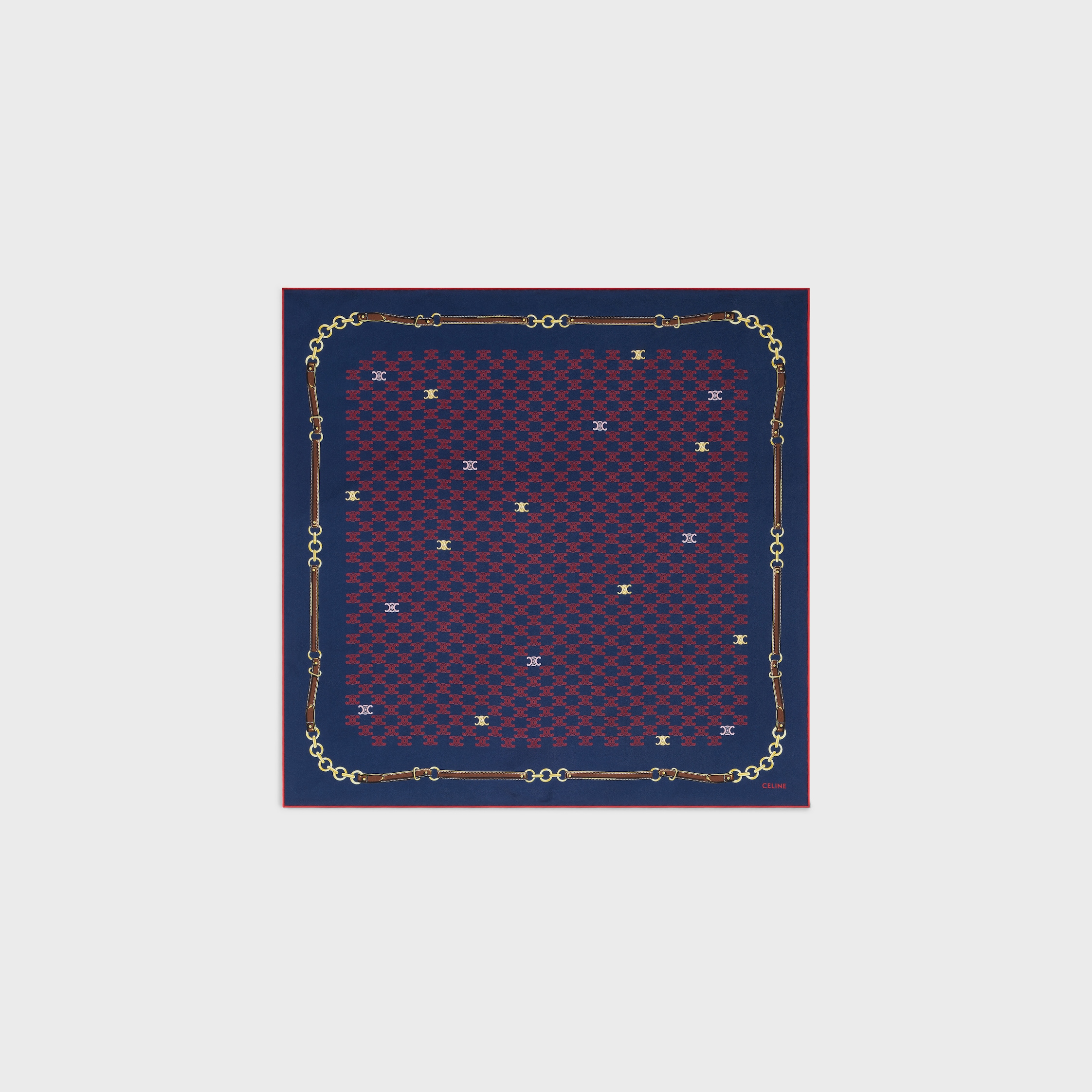 bandana IN heritage silk twill - NAVY/PINK/RED | CELINE
