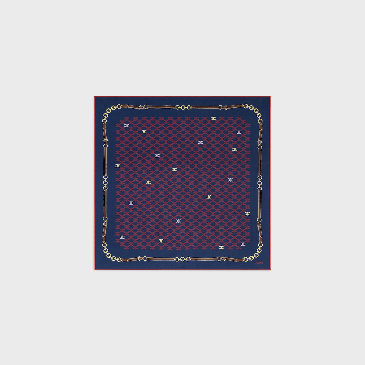 bandana IN heritage silk twill - NAVY/PINK/RED | CELINE
