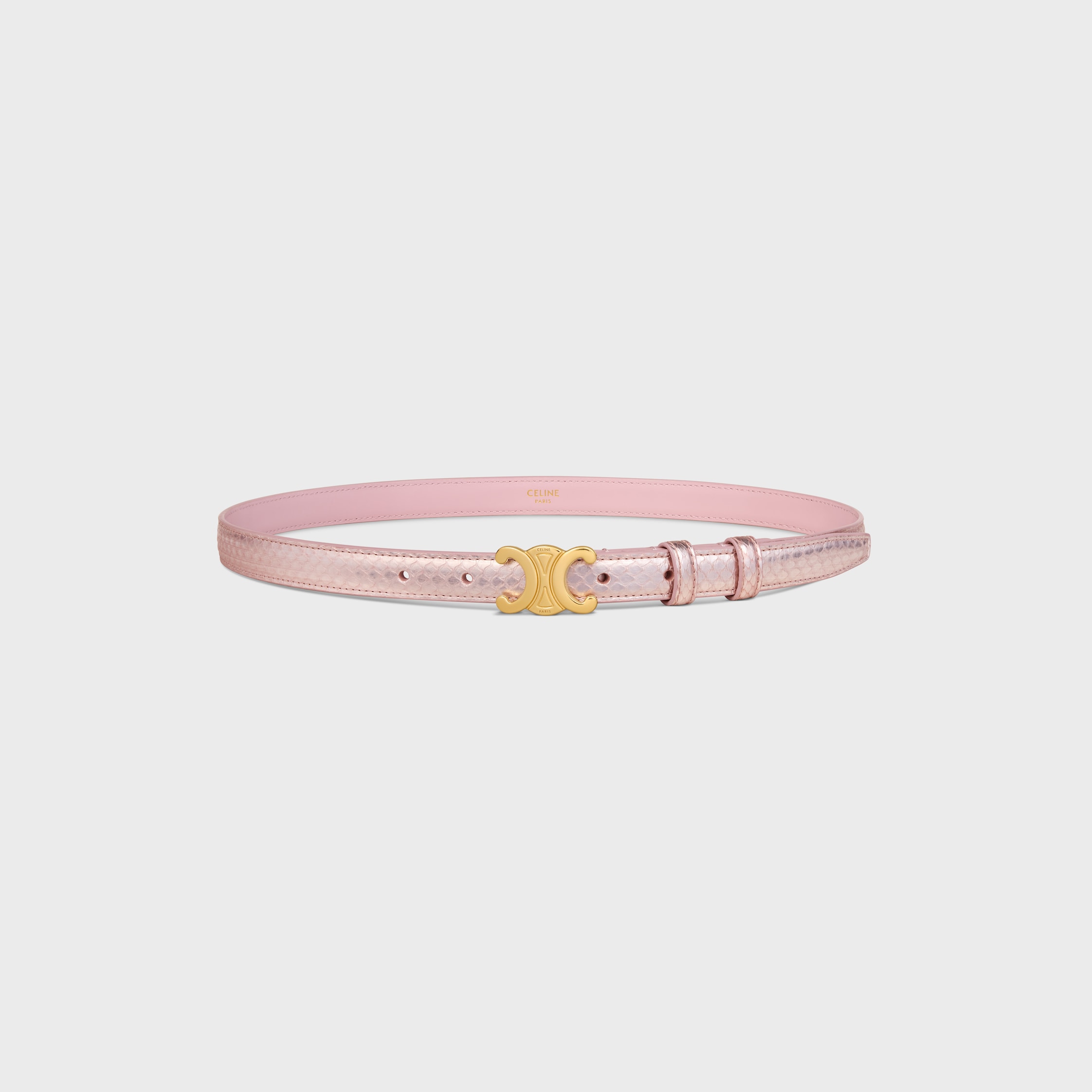 Small 18MM Triomphe Belt IN Pearly Python - LIGHT PINK | CELINE