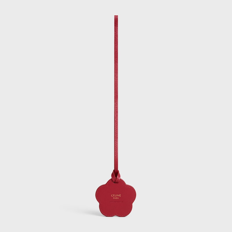 PLUM FLOWER CHARM IN Smooth calfskin - RED | CELINE