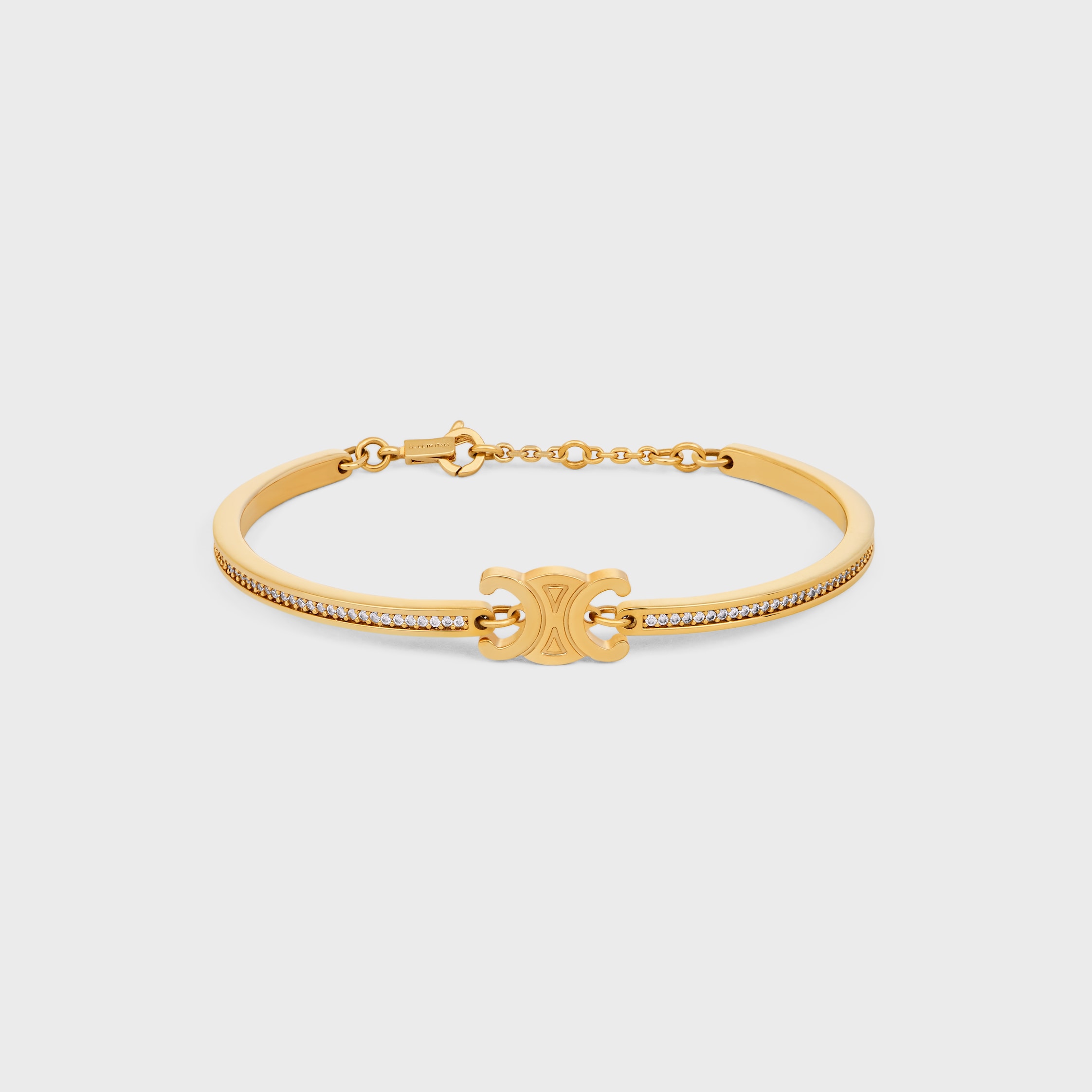 Triomphe Articulated Sparkle Bracelet in Strass and Brass with Gold ...