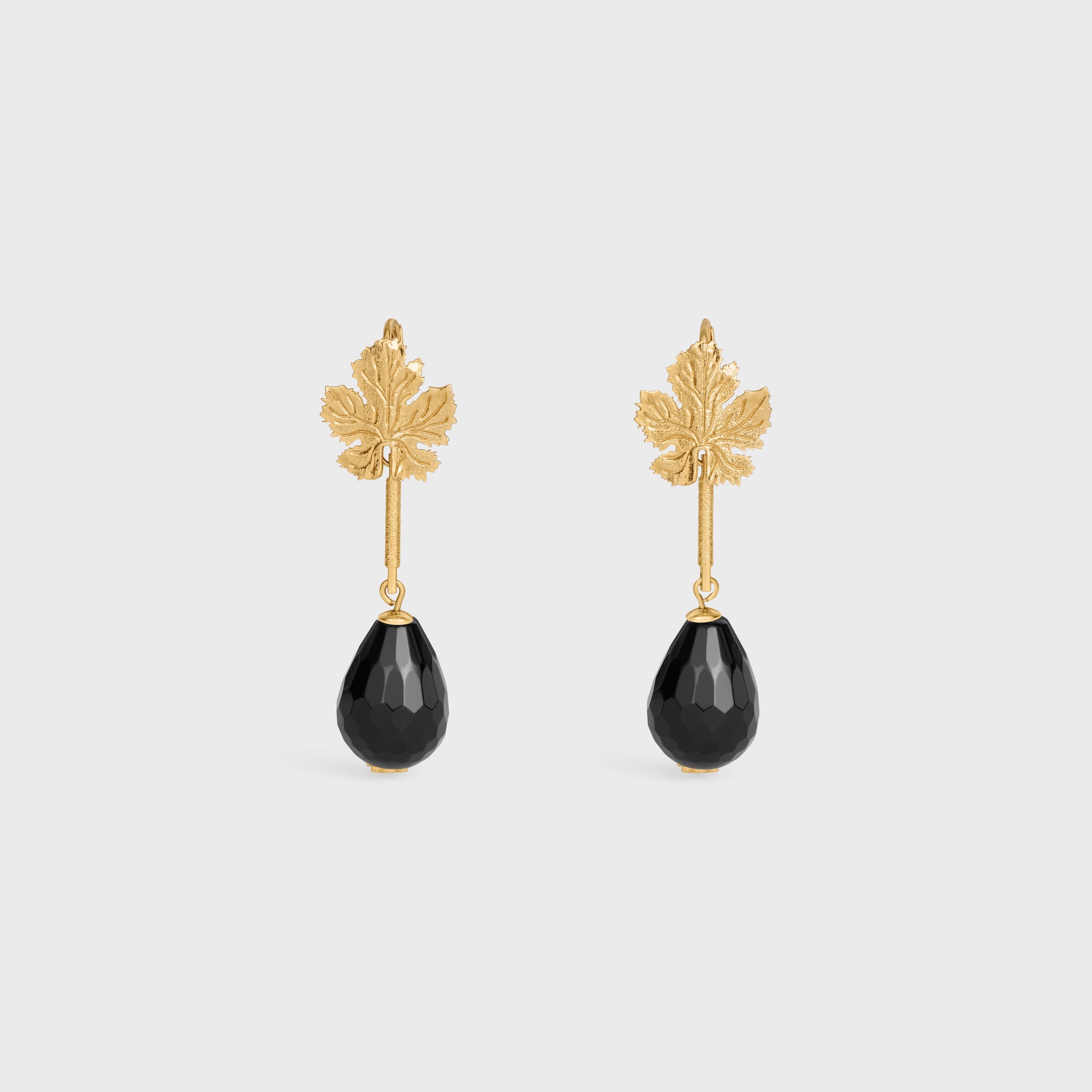 Green Thumb Blatt-Ohrring aus Onyx und Messing mit Gold-Finish ...
