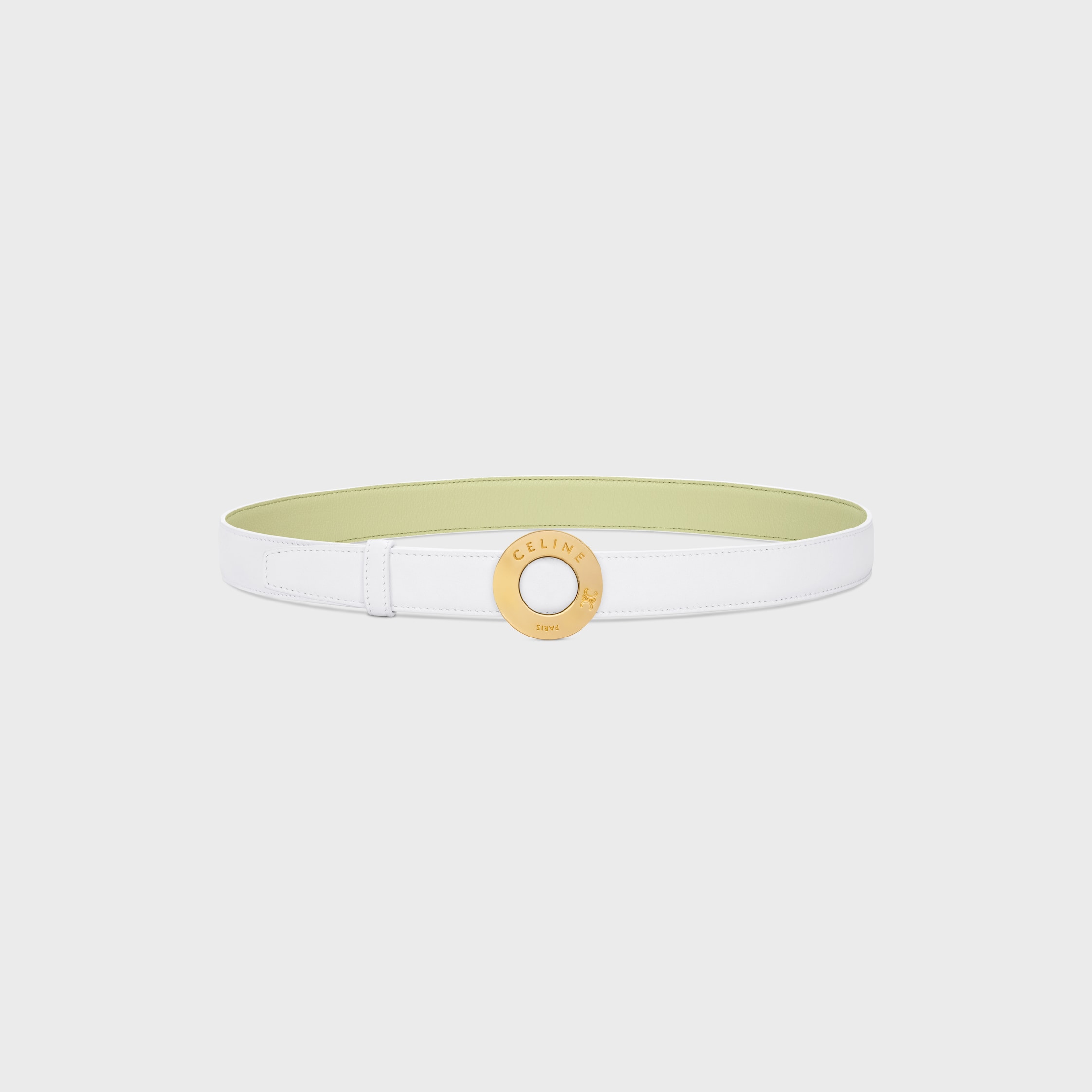 CELINE DISC BUCKLE 25MM IN METAL & Reversible Strap 25MM IN Smooth and ...