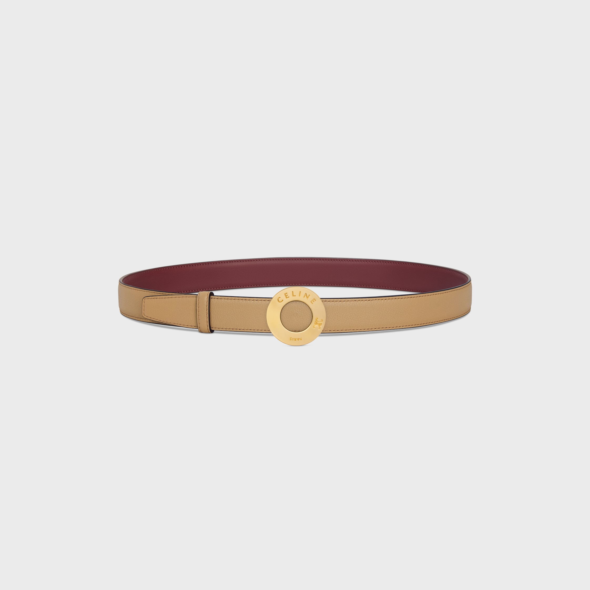 CELINE DISC BUCKLE 25MM IN METAL & Reversible Strap 25MM IN Smooth and ...