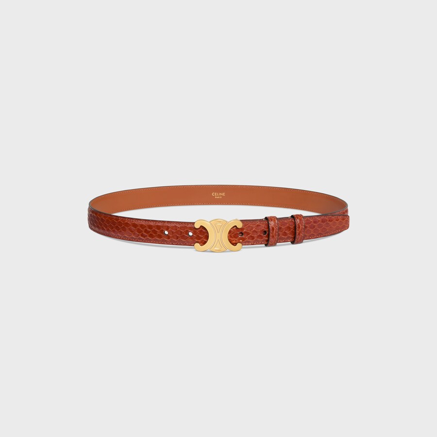 Medium 25MM Triomphe Belt in PYTHON - TAN | CELINE